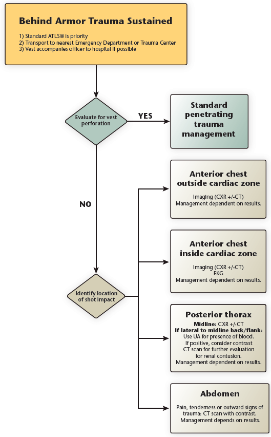 Flowchart for Evaluation of Officer Shot While Wearing Body Armor ...
