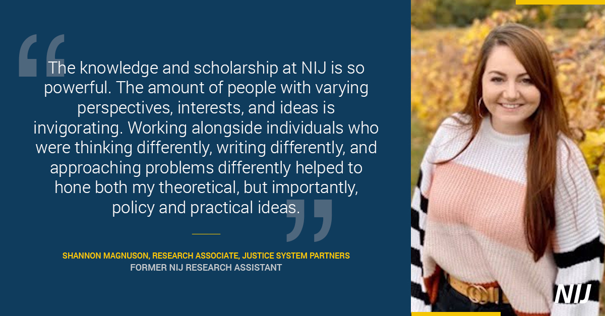 Shannon Magnuson Research Assistantship Quote | National Institute of ...