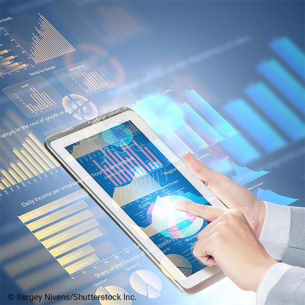 Hands using touch screen device hero inset | National Institute of Justice